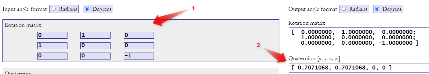 How to obtain the correct RotSensor matrix