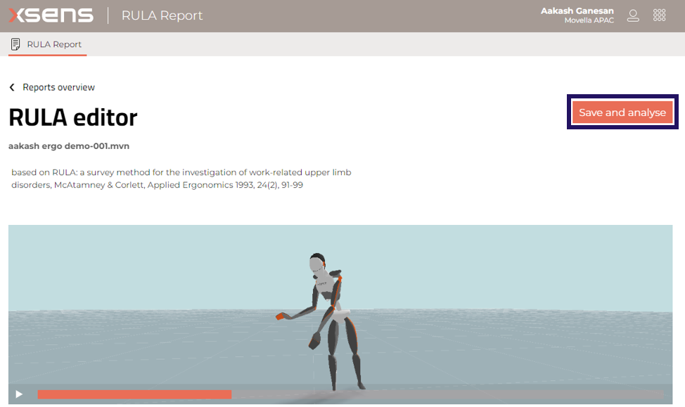 RULA Report - How to generate a report?