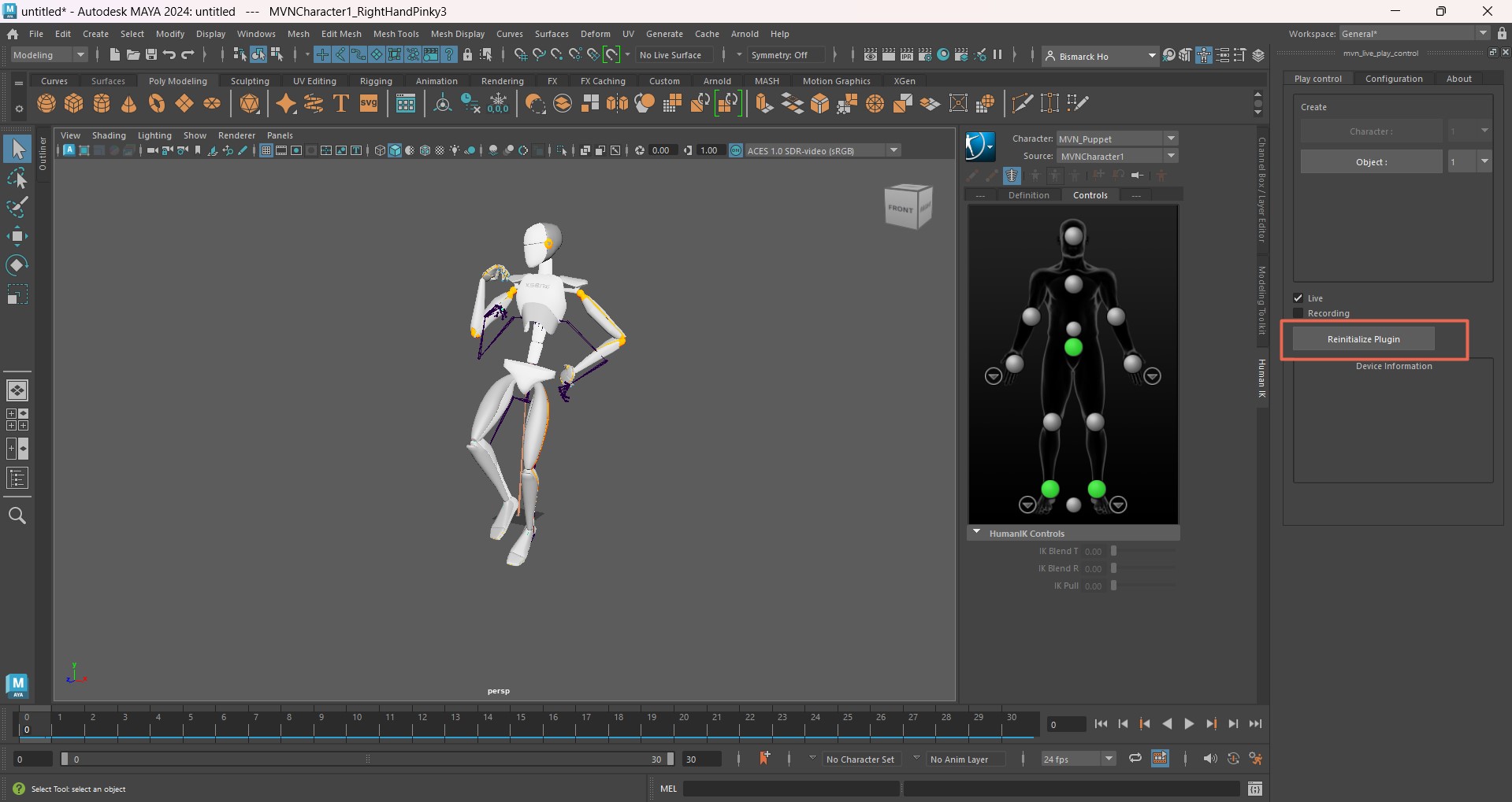 MVN Maya Live Plugin