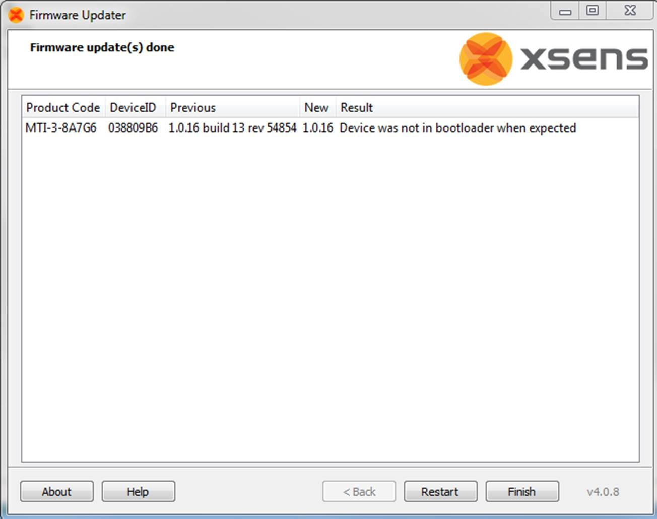 Device was not in bootloader when expected error