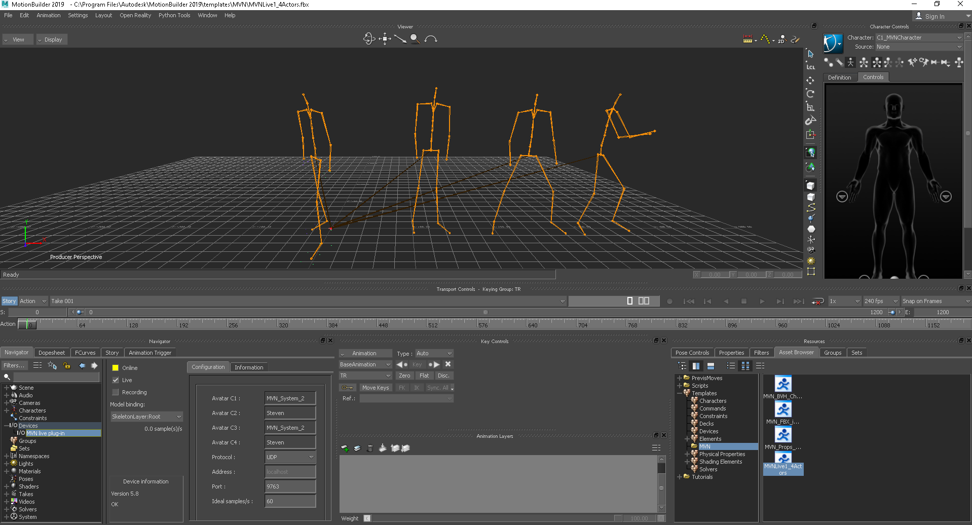 MVN Motion Builder Live Plug-in 2019