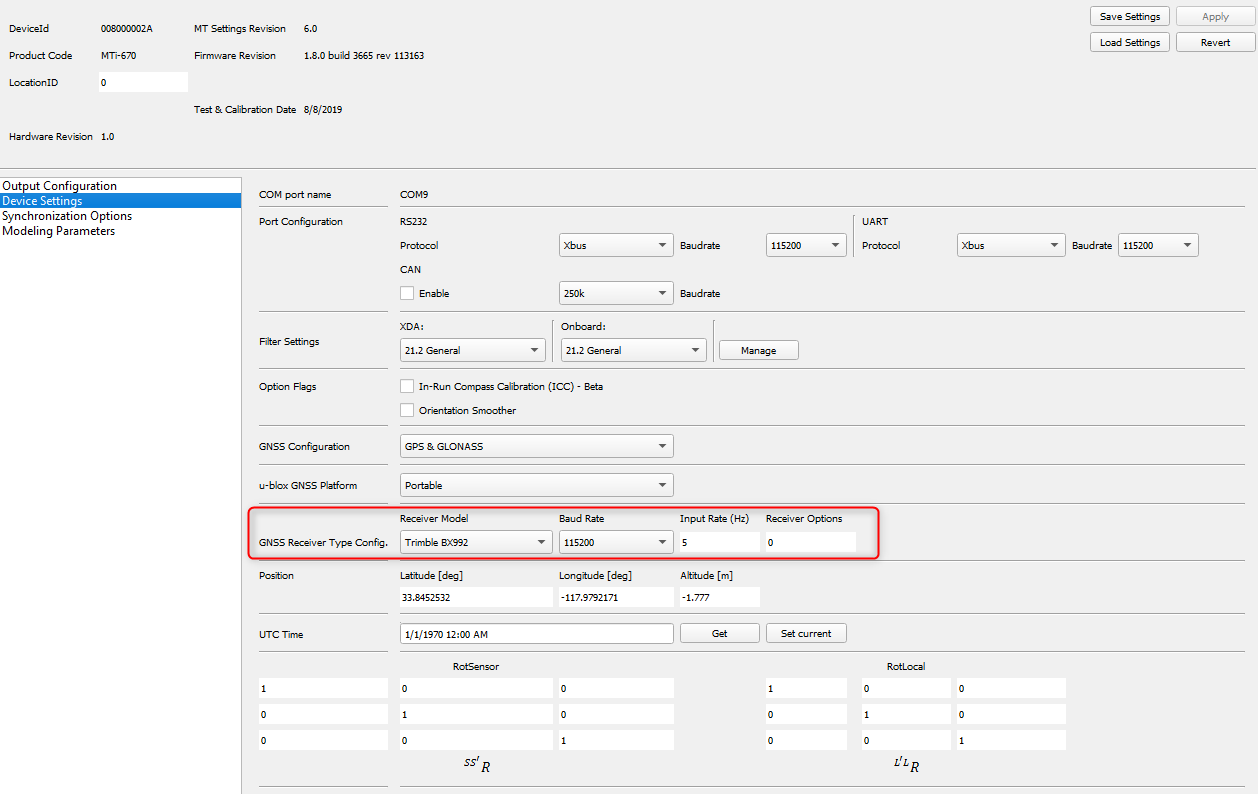 Interfacing a GNSS/INS device with the Trimble BD992-INS GNSS receiver