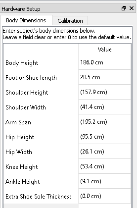 Body Dimensions