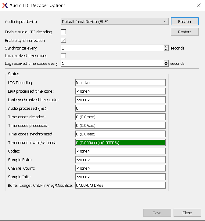 LTC Timecode in MVN