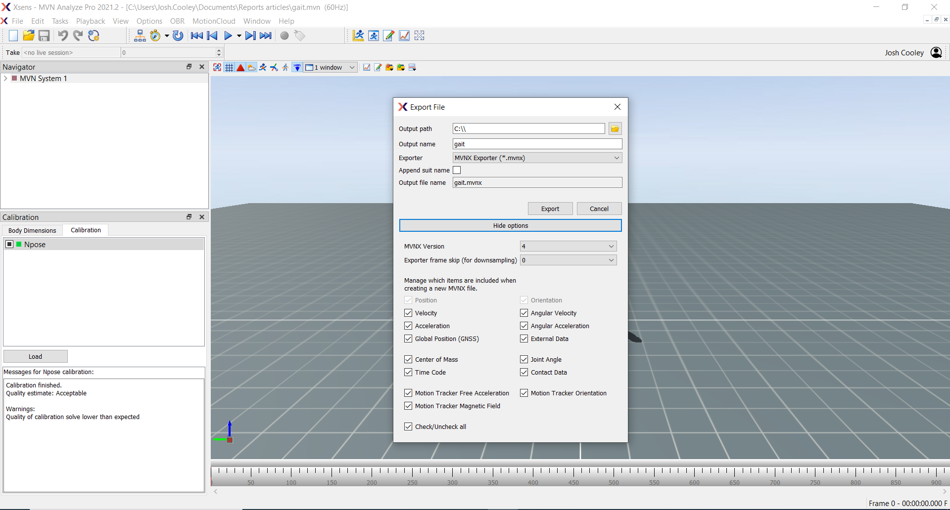 MATLAB script to read MVNX files