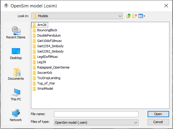 Importing Motion Files into OpenSim
