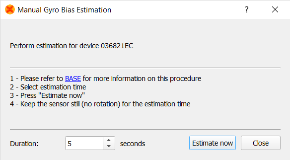 Manual Gyro Bias Estimation (MGBE)