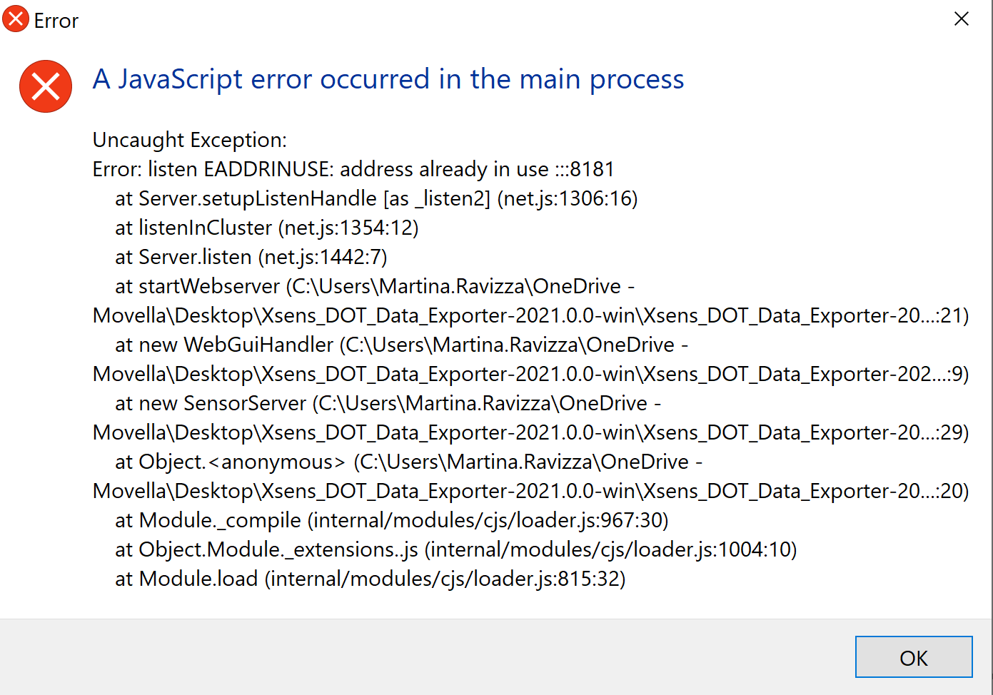 Movella DOT Data Exporter