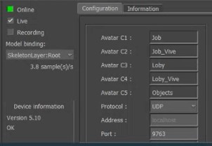MVN MotionBuilder Live Plugin Advanced Features