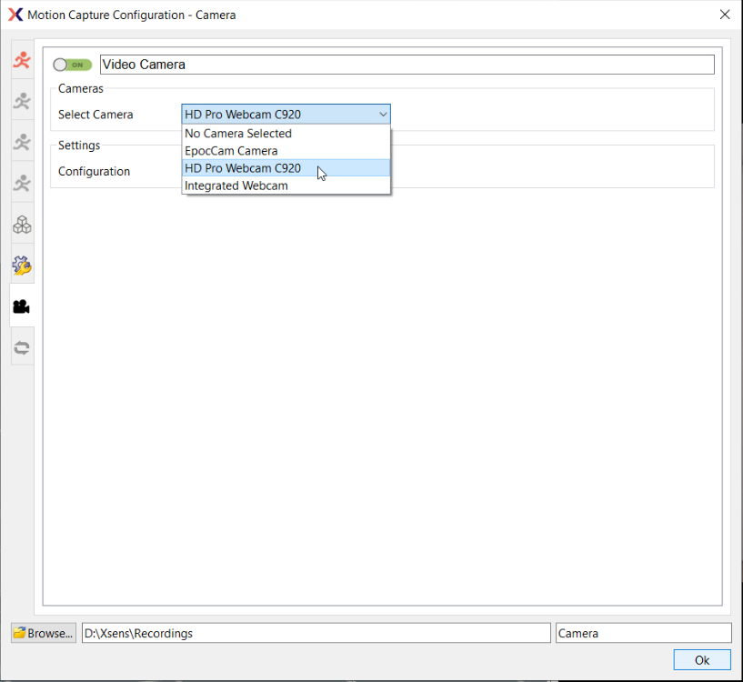 Set up a webcam as a reference camera