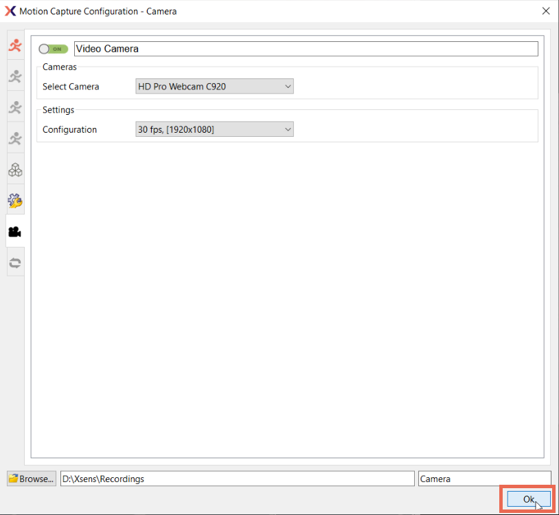Set up a webcam as a reference camera