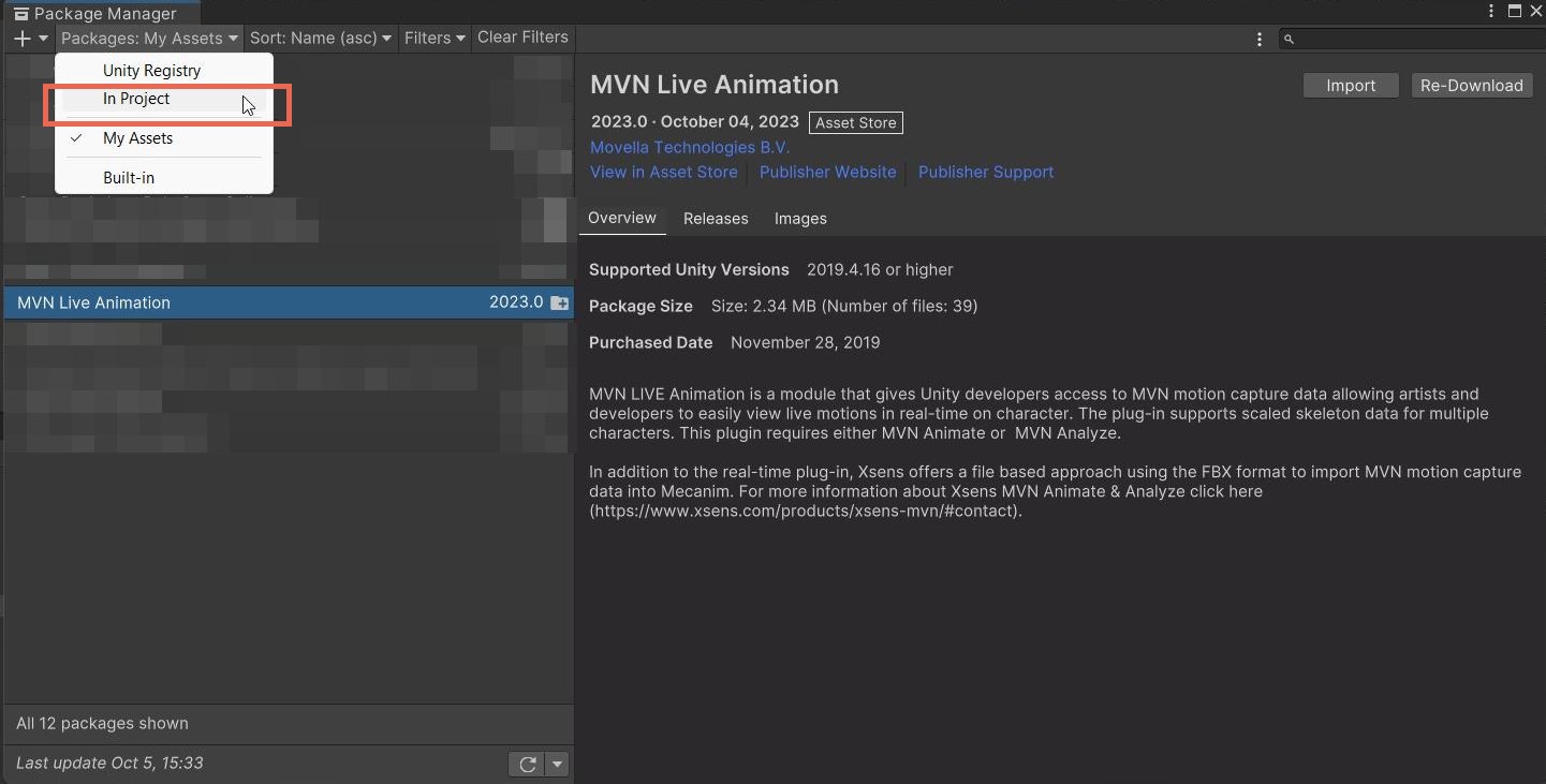 MVN Unity Live Plugin