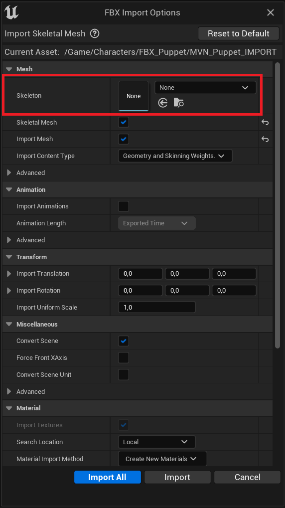 FBX import into Unreal Engine