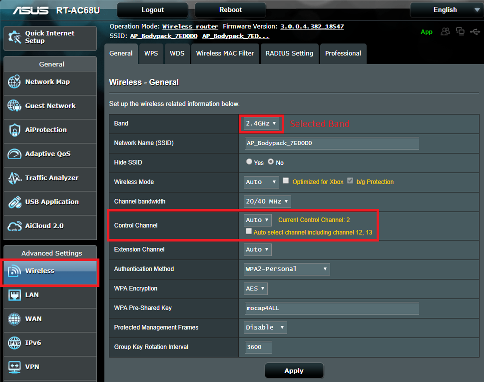 Resetting the Asus access point to router mode