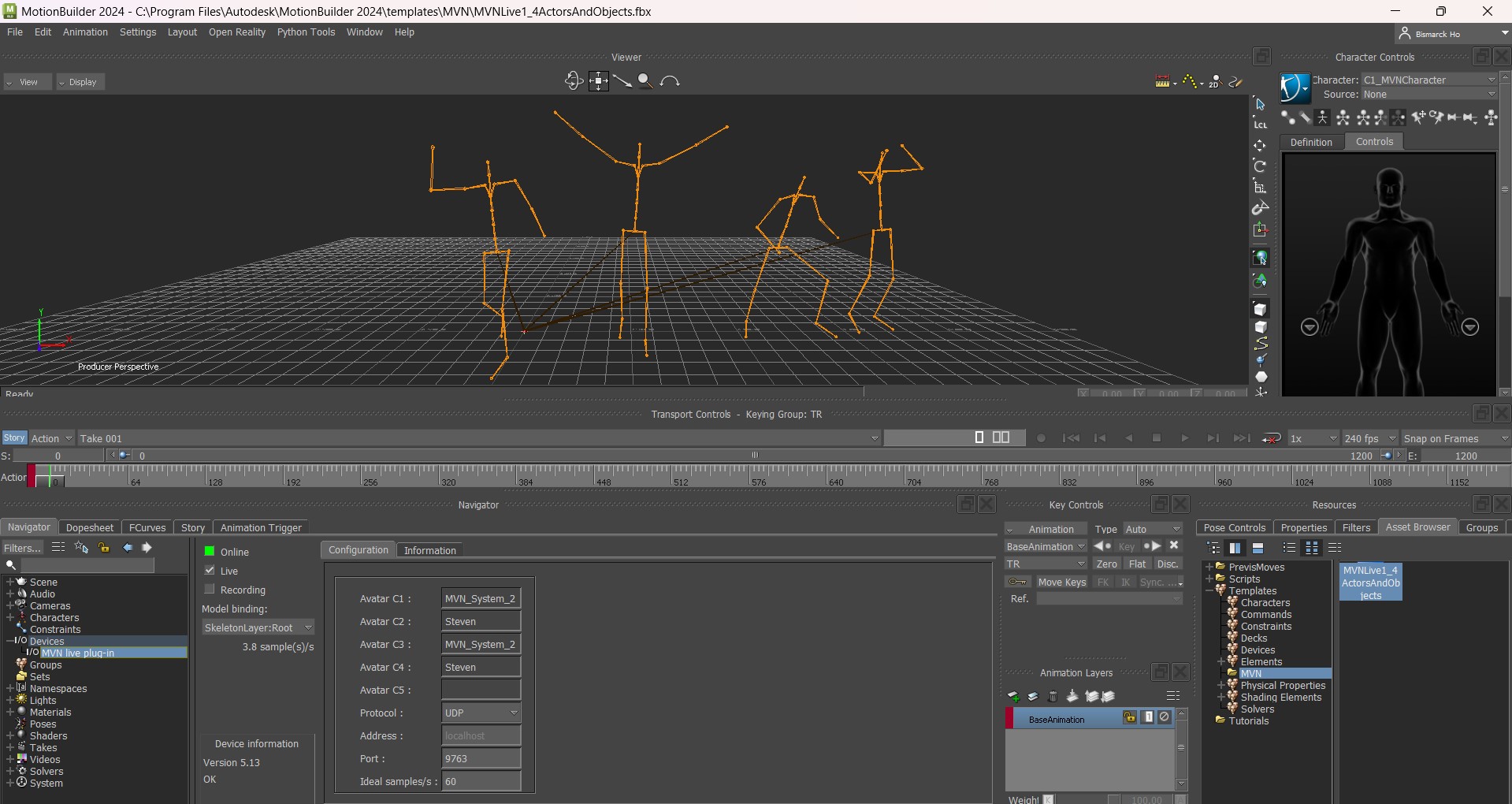 MVN MotionBuilder Live Plugin