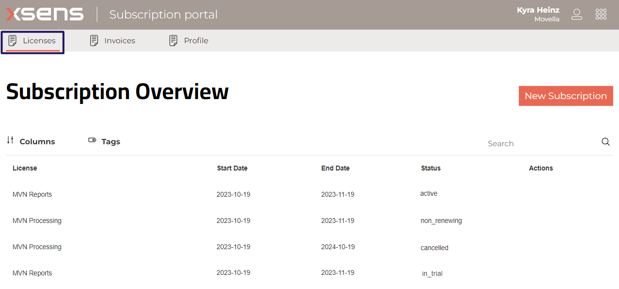 Xsens Knowledge base